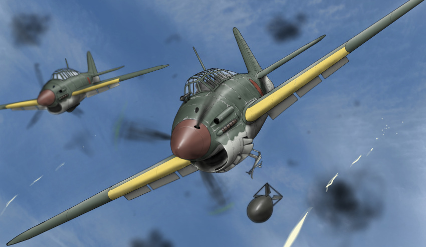 Safebooru - absurdres aircraft airplane bomb bomber d4y suisei ...