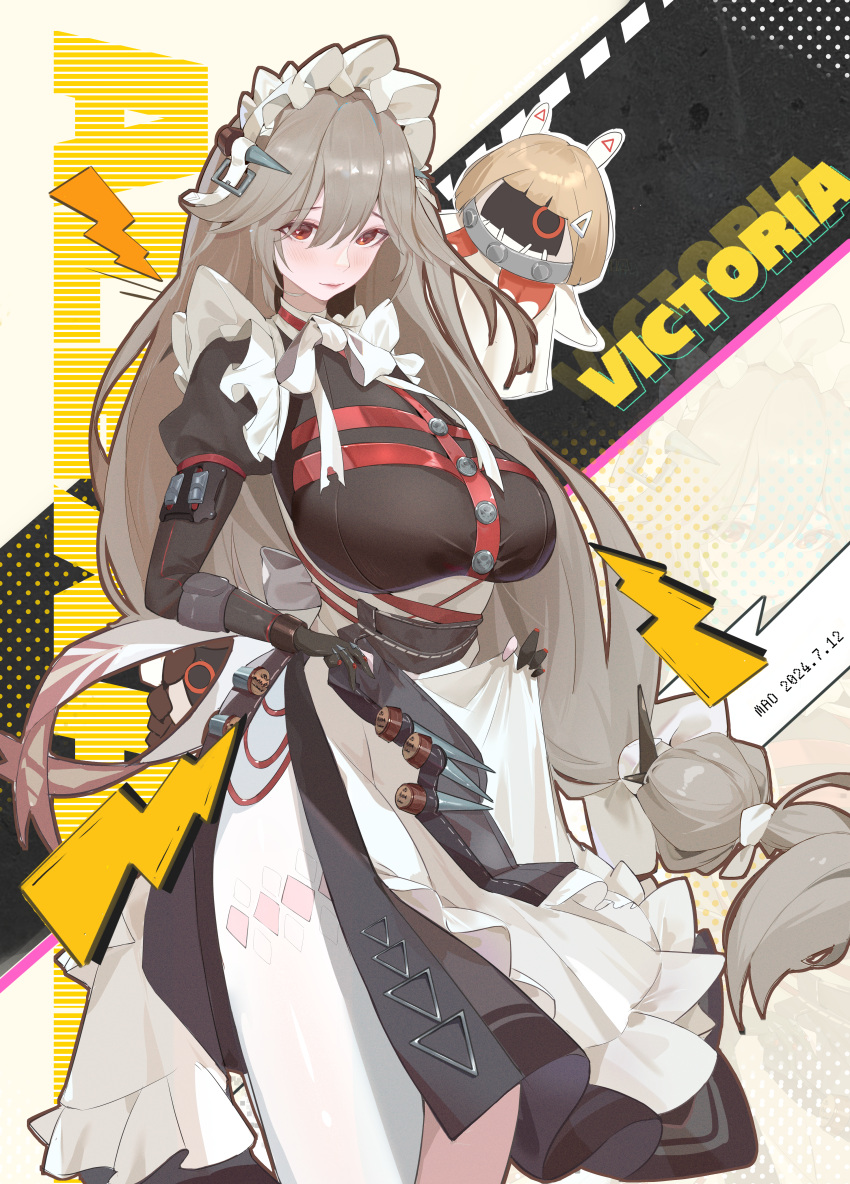 Safebooru - 1girl absurdres alexandrina sebastiane apron bangboo (zenless zone zero) black ...