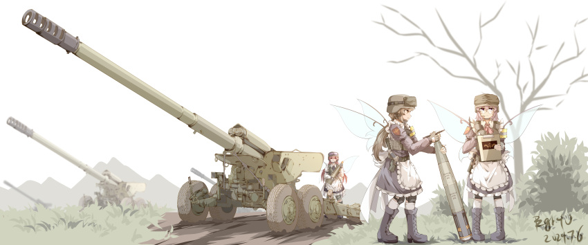 Safebooru - 2a36 giatsint-b 3girls absurdres artillery cannon fairy ...
