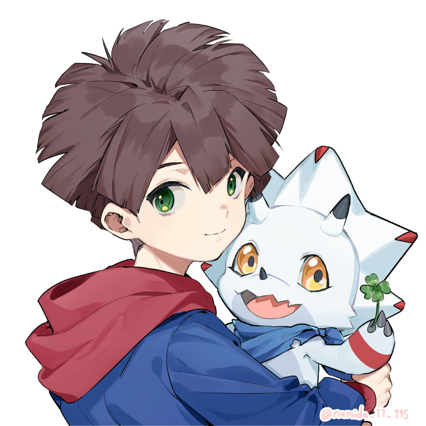 Safebooru - 1boy amanokawa hiro blue jacket brown hair clover digimon digimon ghost game four ...