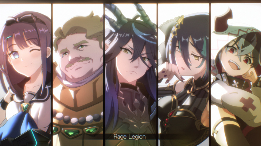 Safebooru - 2girls 3boys armor ascot azold (princess connect!) black ...