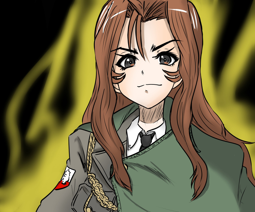 Safebooru - 1girl absurdres bonple military uniform cape collared shirt ...