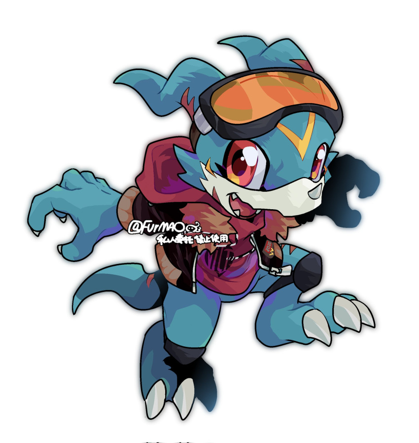 Safebooru - bakamaokun black jacket blue skin colored skin digimon ...