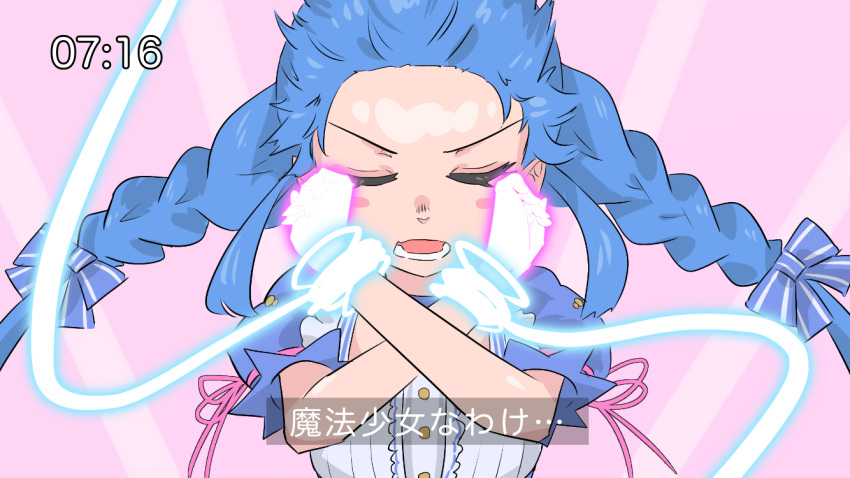 Safebooru 1girl Blue Bow Blue Dress Blue Hair Bow Braid Center Frills 8609