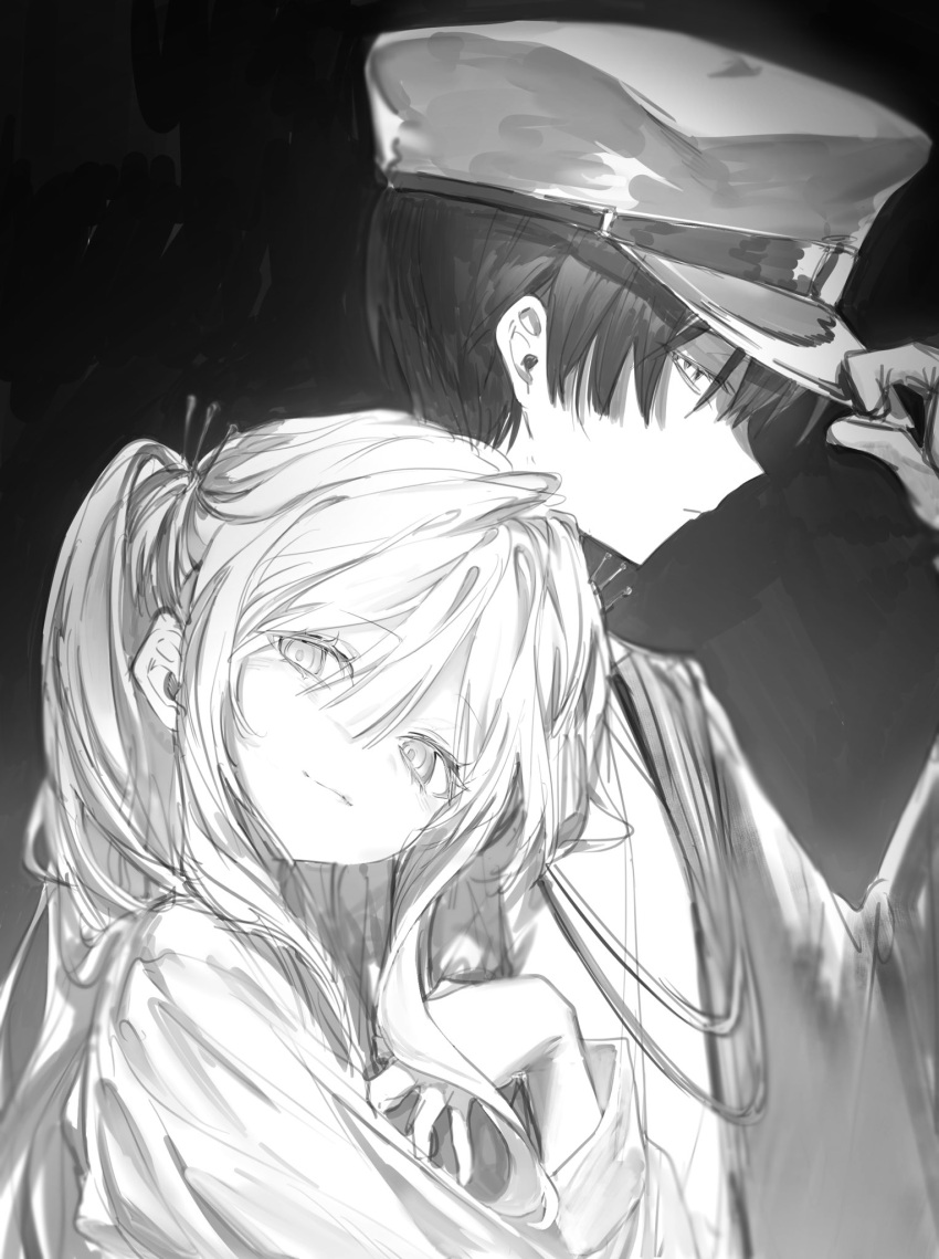 Safebooru 1boy 1girl Closed Mouth Expressionless Eyelashes From Side 5170