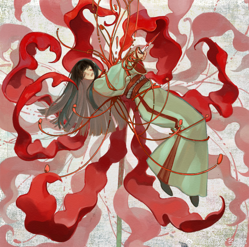 Safebooru - 1girl black footwear black hair blood blood on face blood ...