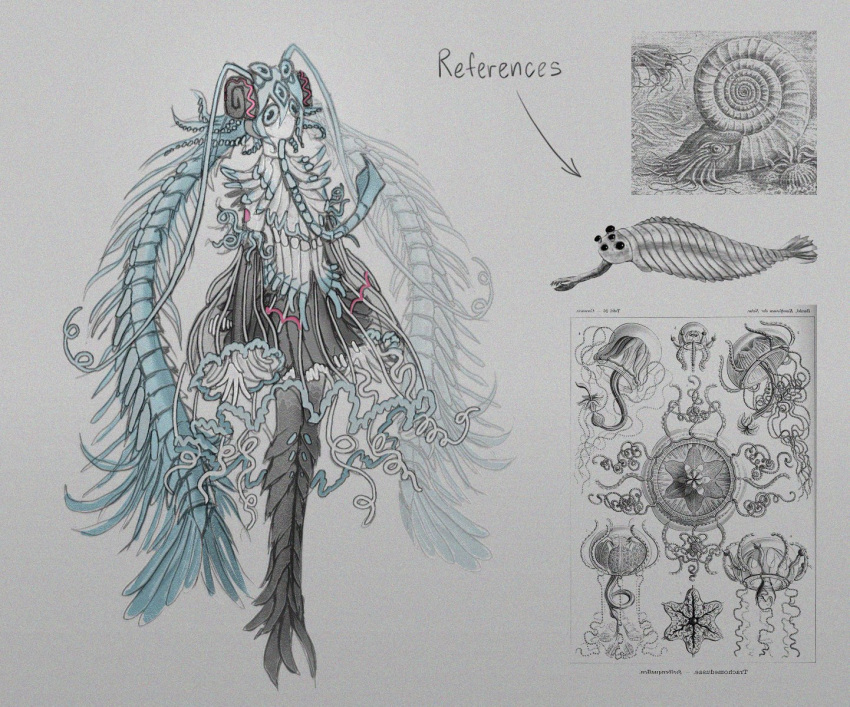 Safebooru - 1girl arthropod girl blue eyes blue hair english commentary ...