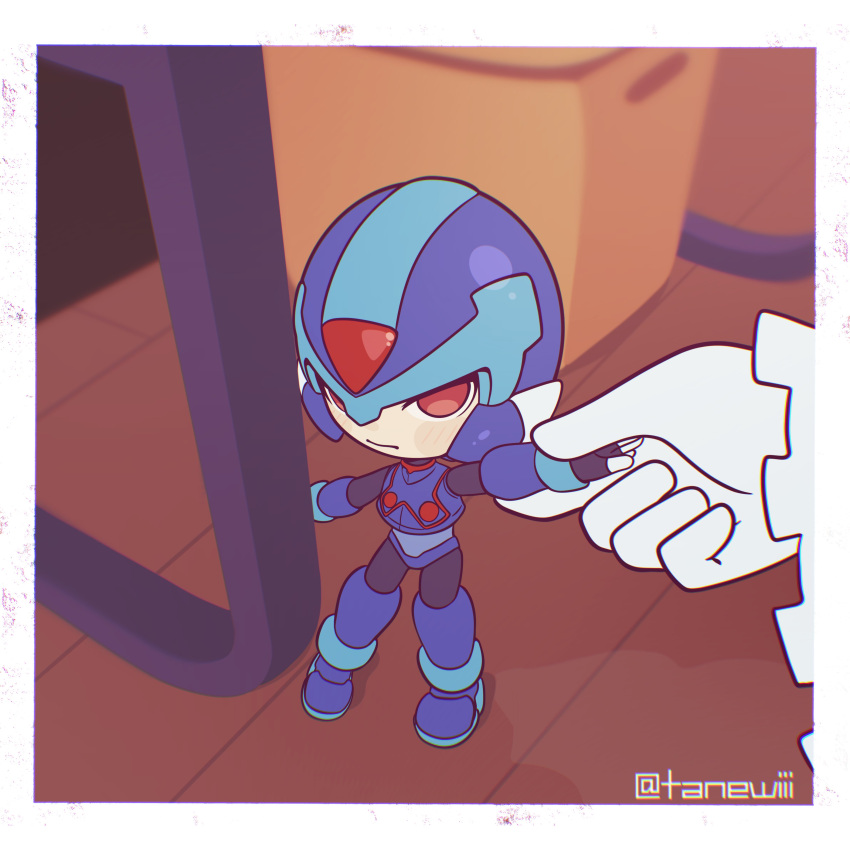 Safebooru - 1boy absurdres black bodysuit black gloves black sleeves blue footwear blue helmet ...