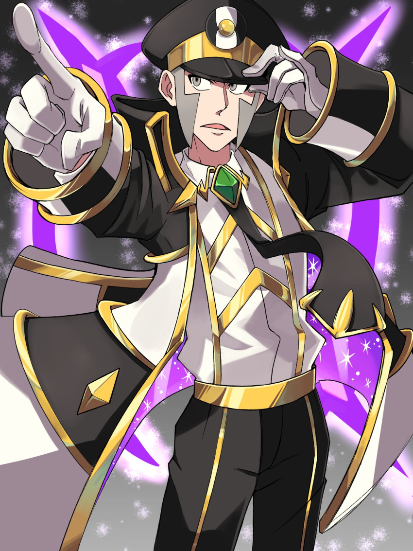 Safebooru - 1boy adapted costume black coat black hat black necktie ...