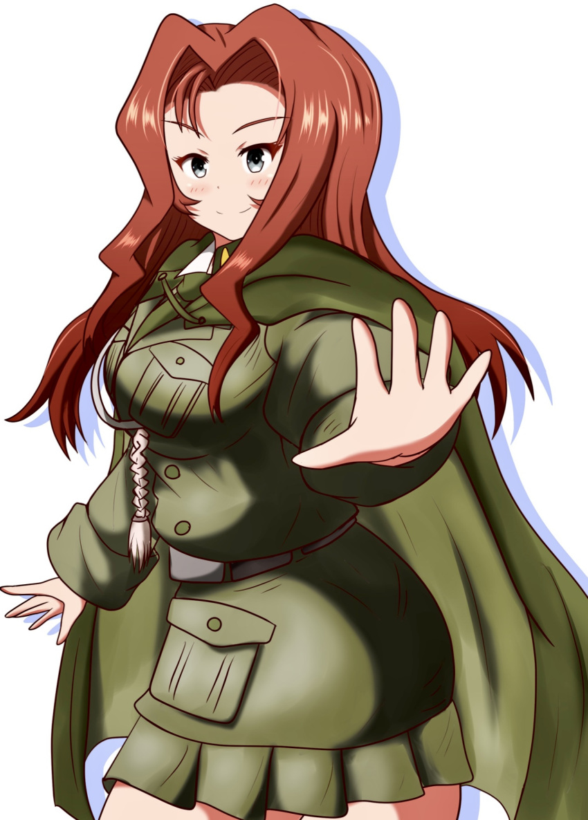 Safebooru - 1girl bonple military uniform cape collared shirt girls und ...