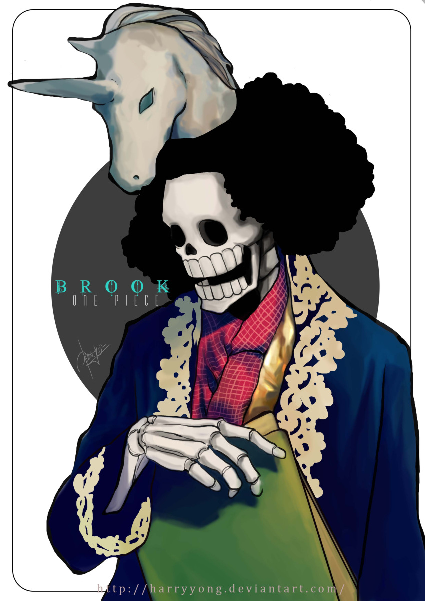 Safebooru - 1boy absurdres afro alternate costume artist name black hair brook (one piece ...