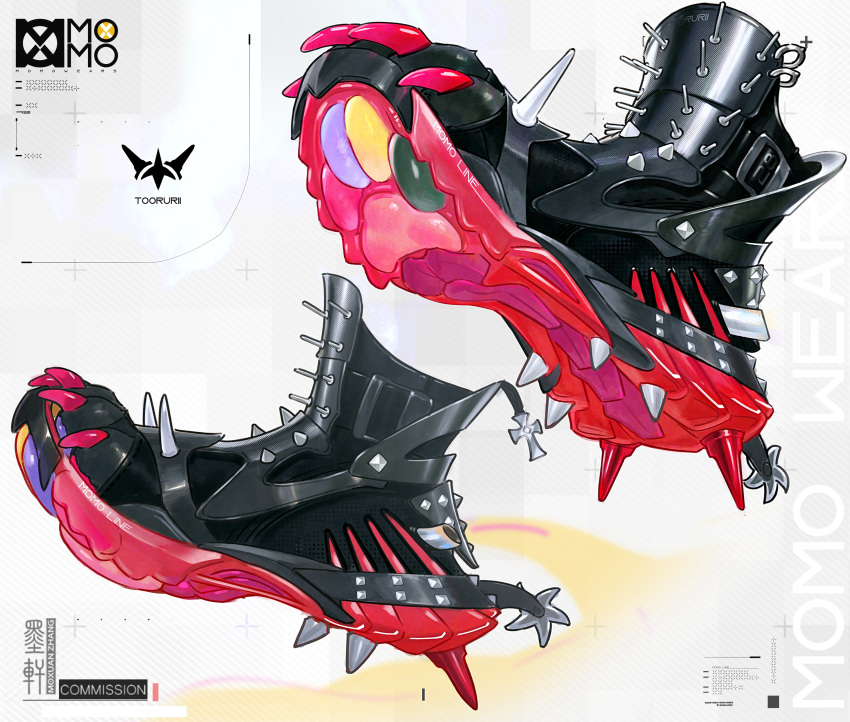 Safebooru - absurdres artist name black footwear commission fake claws ...
