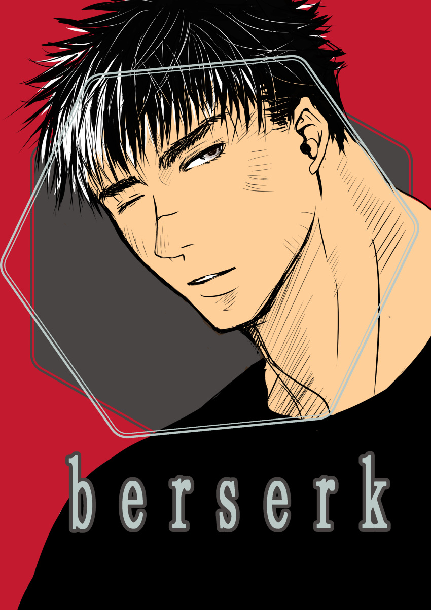 Safebooru - 1boy absurdres berserk black hair black shirt close-up ...