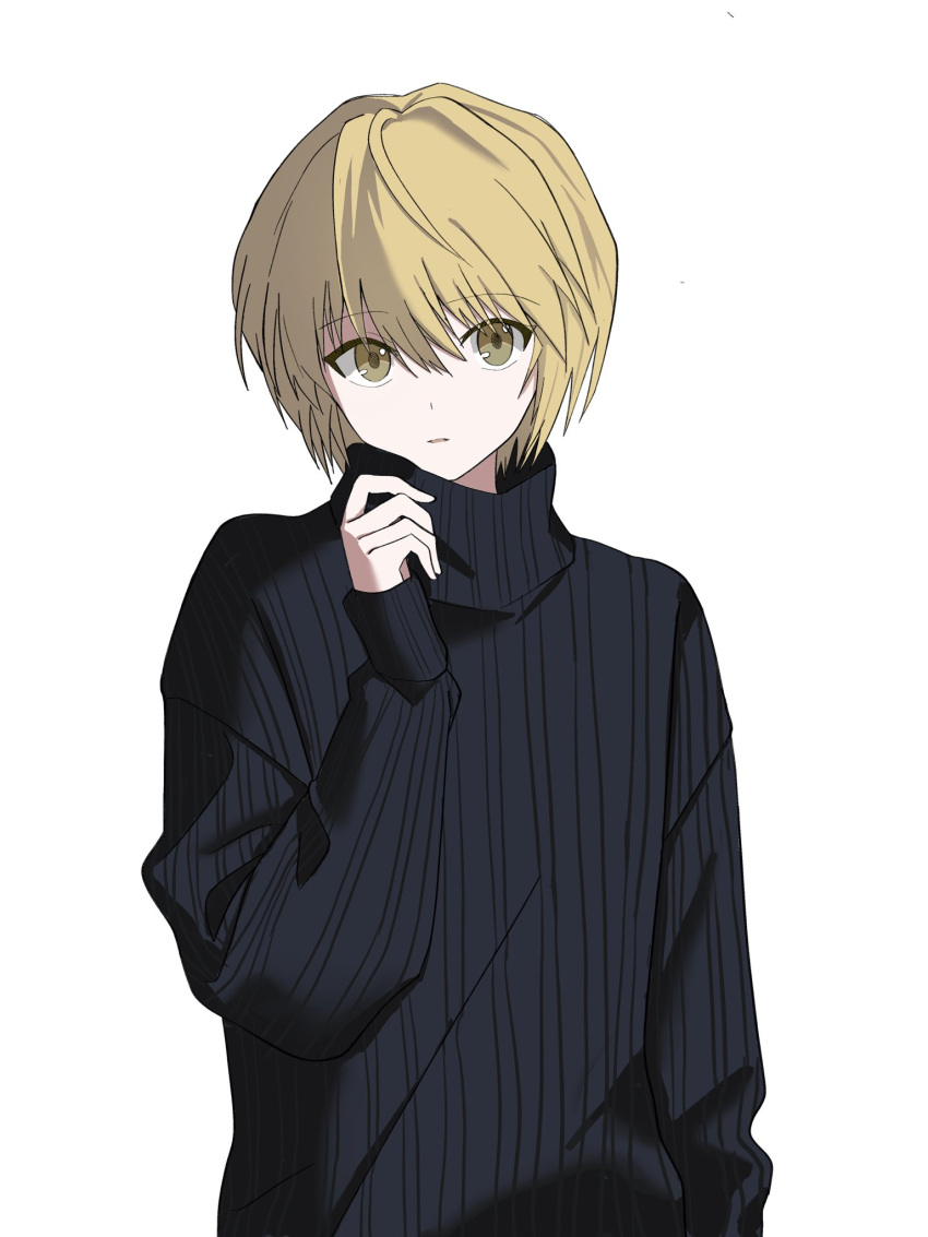 Safebooru - 1boy bigrabbitcookie black sweater blonde hair grey background highres hunter x ...