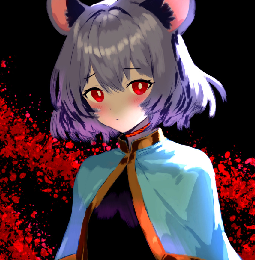 Safebooru - 1girl :/ animal ears blue capelet capelet choker flandzen ...