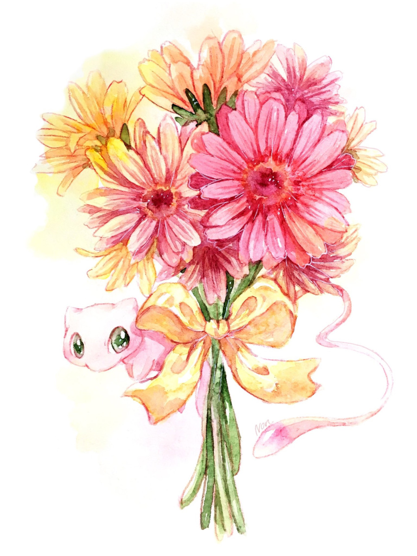 Safebooru - animal focus bow flower flower request full body green eyes ...
