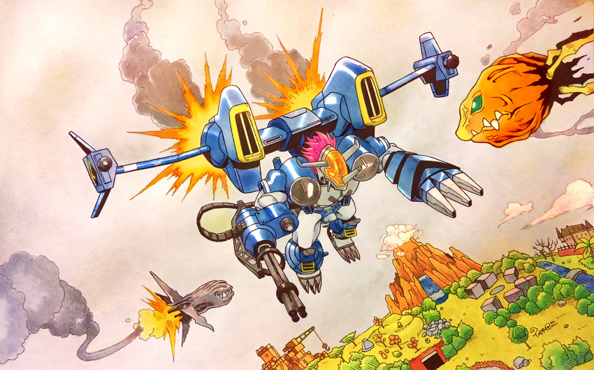 Safebooru - arm cannon armor assault visor attack battle blue armor ...