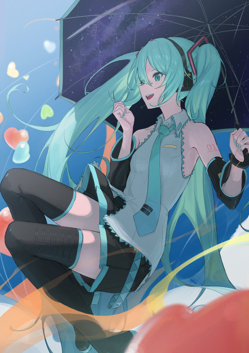 Safebooru - 1girl absurdres aqua eyes aqua hair aqua nails aqua necktie black skirt black ...