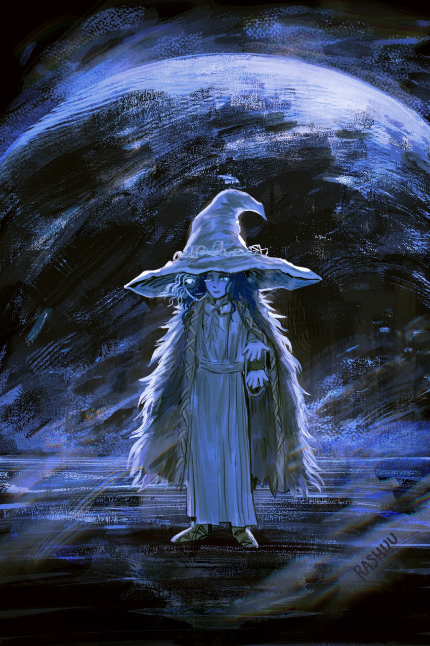 Safebooru - 1girl artist name blue hat blue skin cape colored skin ...