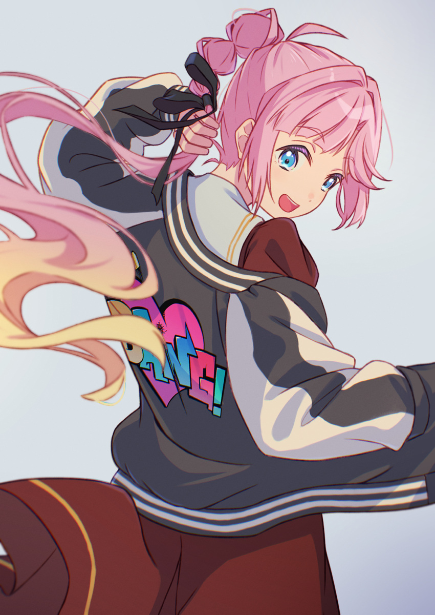 Safebooru - 1girl anyoji hime black ribbon blonde hair blue background blue eyes braid braided ...