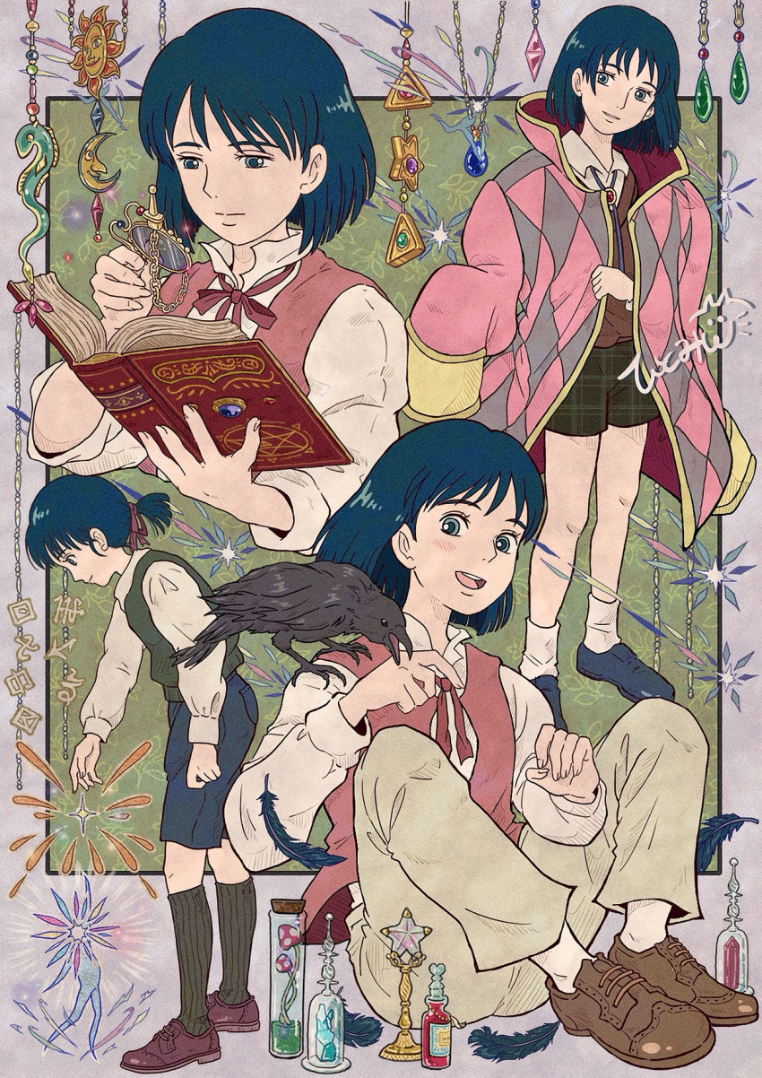 Safebooru - 1boy animal on shoulder bird bird on shoulder bishounen ...