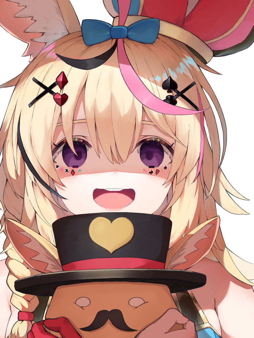 Safebooru - 1girl animal ear fluff animal ears blonde hair blue bow ...