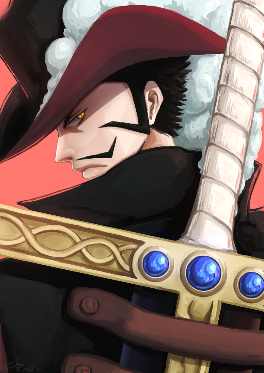Safebooru - 1boy back bad id bad pixiv id black hair black hat closed ...