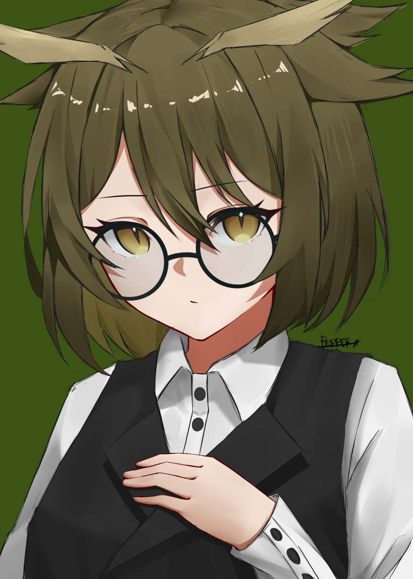 Safebooru - 1girl absurdres arknights artist name brown eyes brown hair ...