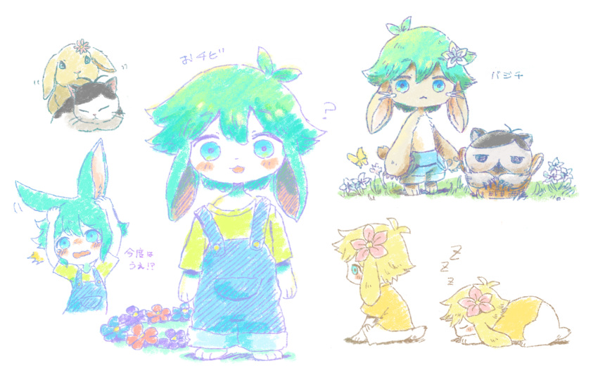 Safebooru - 2boys ? animal ears animalization arms up basil (faraway ...