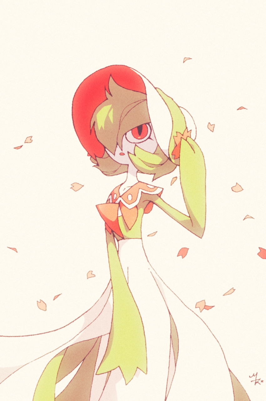 Safebooru - bob cut bonnet colored skin dress falling petals gardevoir ...