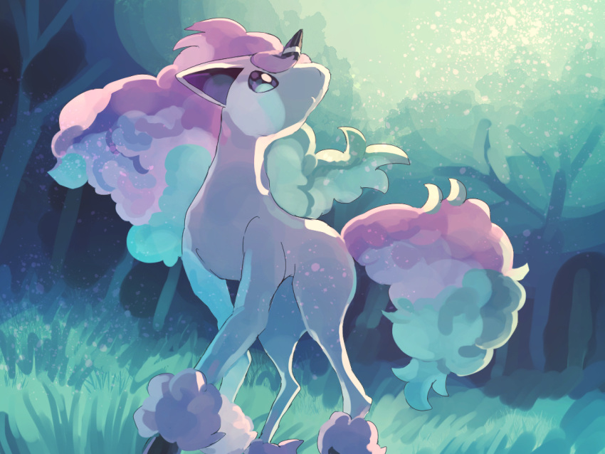 Safebooru - animal fluffy fluffy hair forest fusenryo galarian ponyta ...
