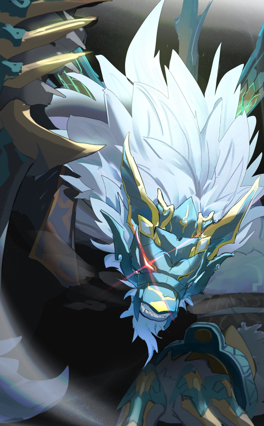 Safebooru - 1boy absurdres beard clawed gauntlets clenched teeth cuffs ...