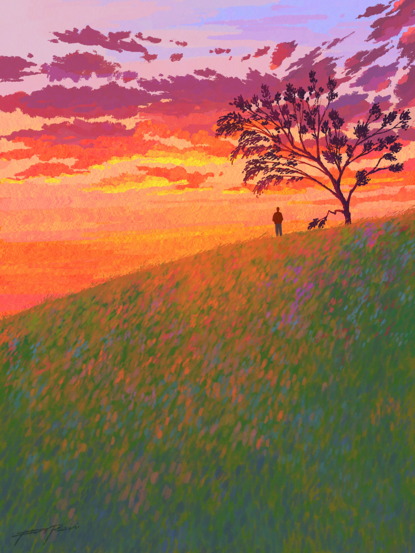 Safebooru 1boy Absurdres Clouds Cloudy Sky Evening Fangpeii Highres 0636
