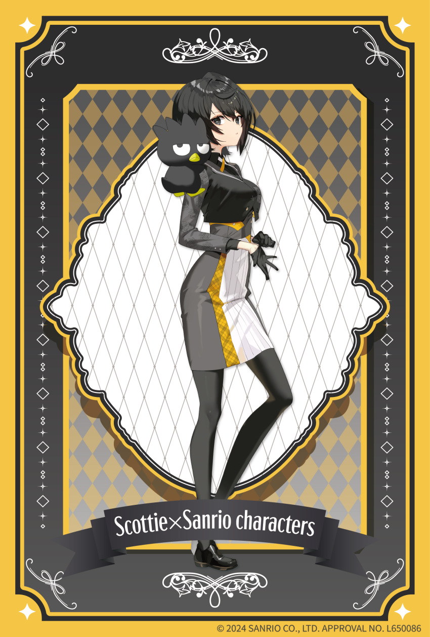 Safebooru - 1girl 2024 absurdres adjusting clothes adjusting gloves artist name badtz-maru black ...