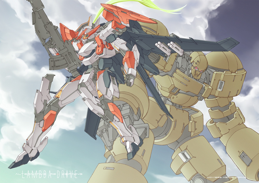 Safebooru - arm slave (mecha) arx-8 laevatein blue sky english commentary full metal panic! full ...