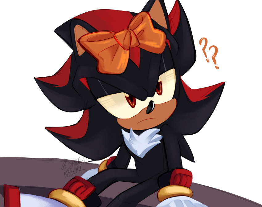 Safebooru - 1boy ? ?? bow furry furry female gloves highres looking at ...