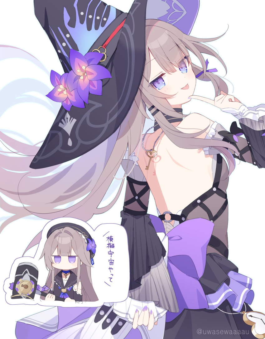 Safebooru - 1girl :p backless dress backless outfit bare back bare shoulders beret black choker ...