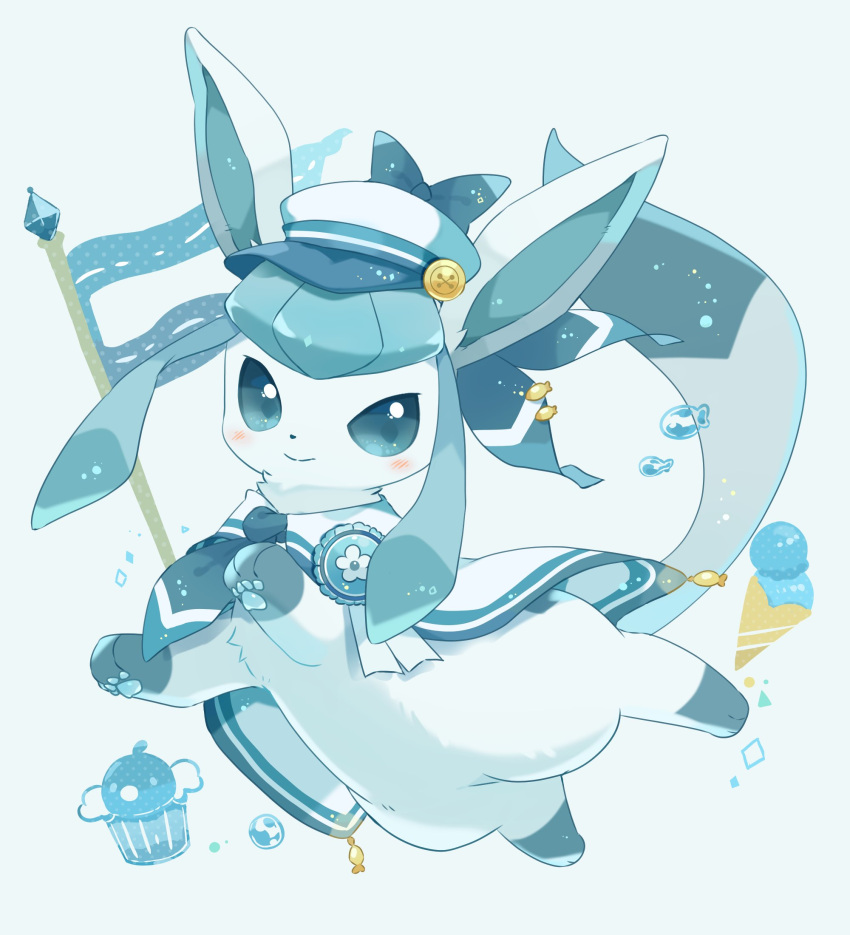 Safebooru - animal focus badge blue eyes blue hair blush closed mouth ...