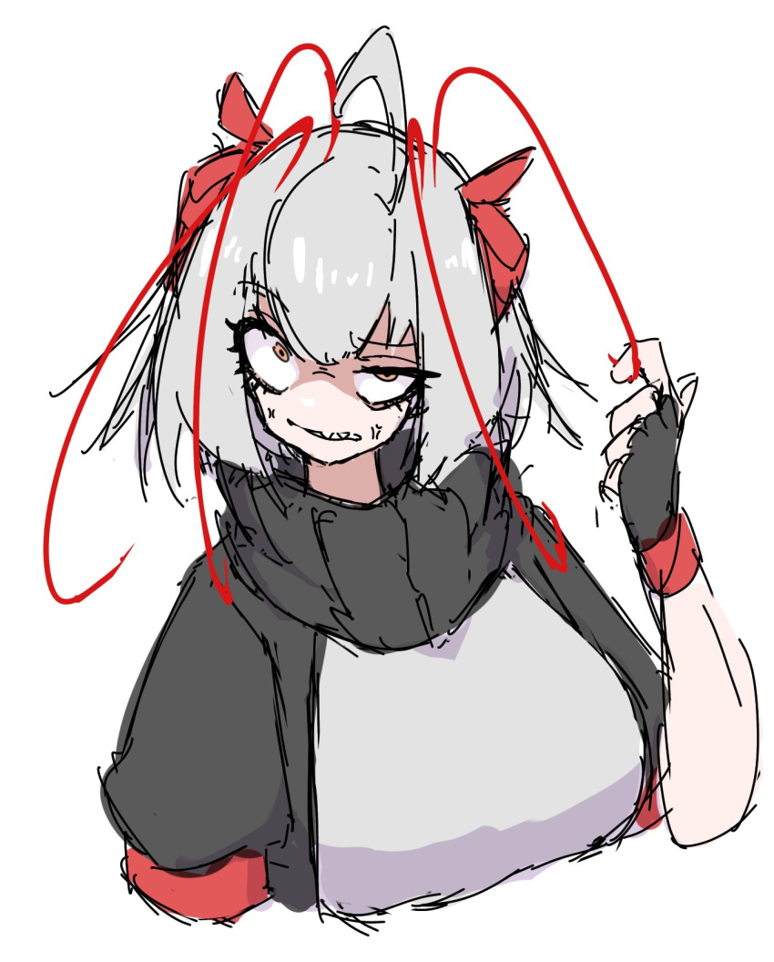Safebooru - 1girl ahoge anger vein antennae arknights black eyeliner ...