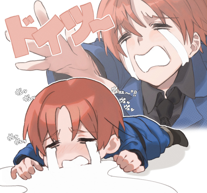 Safebooru - 1boy arm up axis powers hetalia belt black belt black footwear black necktie blue ...