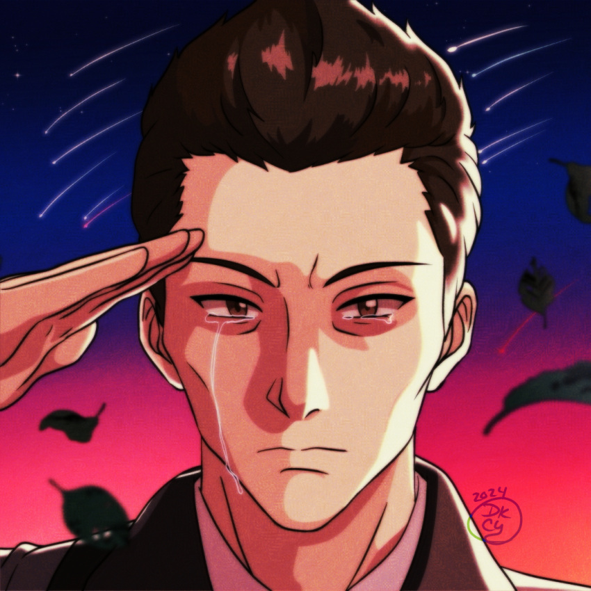 Safebooru - 1boy artist name brown eyes brown hair closed mouth ...