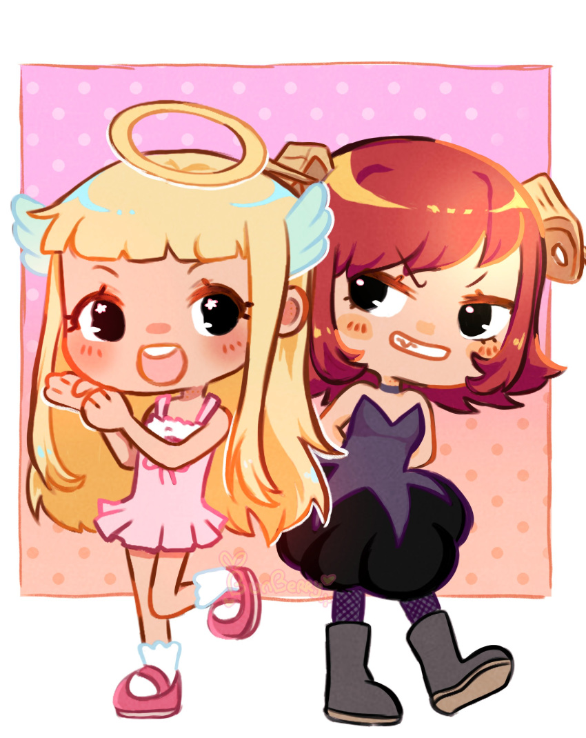 Safebooru - 2girls absurdres angel angel (devilish hairdresser) angel ...