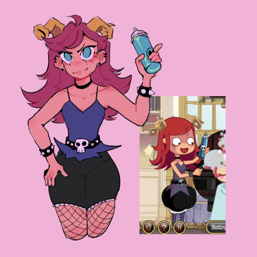 Safebooru - 1girl angel black dress bracelet choker demon girl demon horns devil (devilish ...