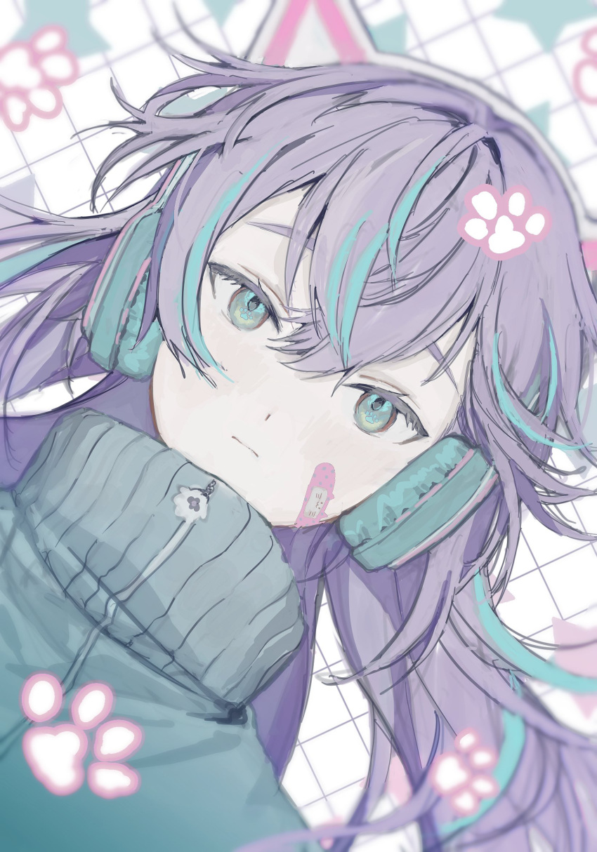 Safebooru - 1boy alternate costume animal ear headphones animal ears bandaid bandaid on face ...