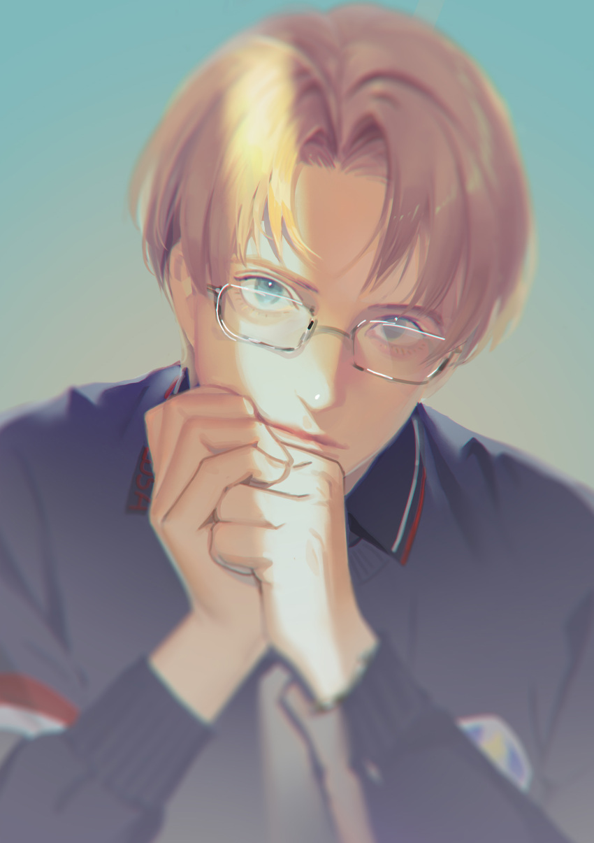 Safebooru - 1boy absurdres america (hetalia) axis powers hetalia black-framed eyewear black ...