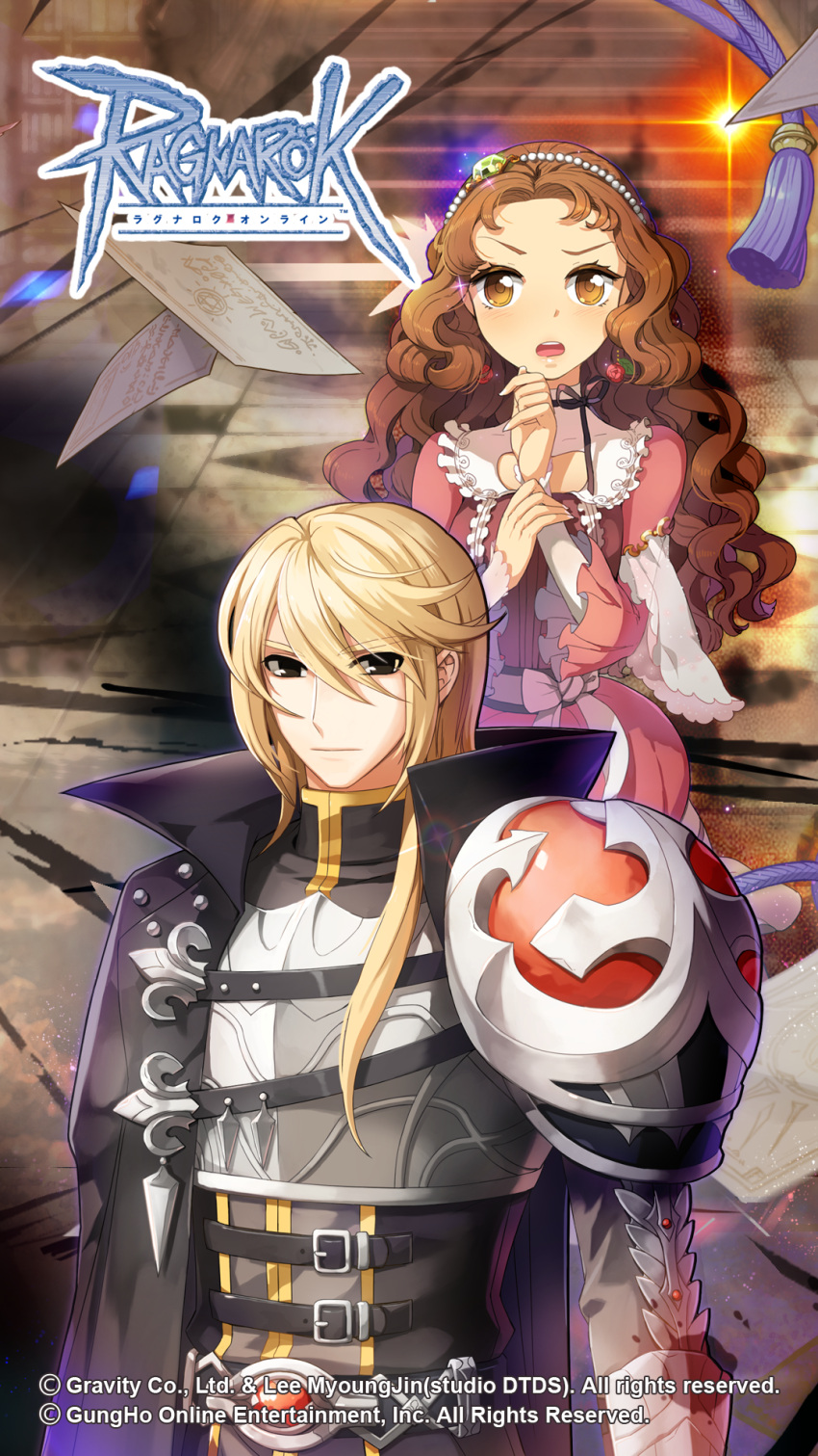 Safebooru - 1boy 1girl agnes lugenburg armor artist collaboration black cape black eyes black ...