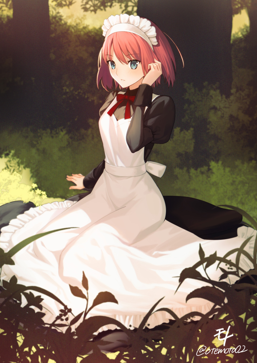 Safebooru - 1girl absurdres apron black dress blue eyes blush ...