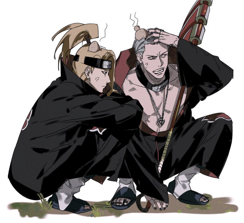 Safebooru - 2boys akatsuki uniform black coat blonde hair coat deidara ...