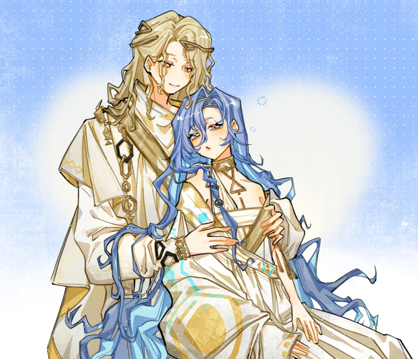 Safebooru - 1boy 1girl 37 (reverse:1999) 6 (reverse:1999) :/ absurdres ancient greek clothes ...