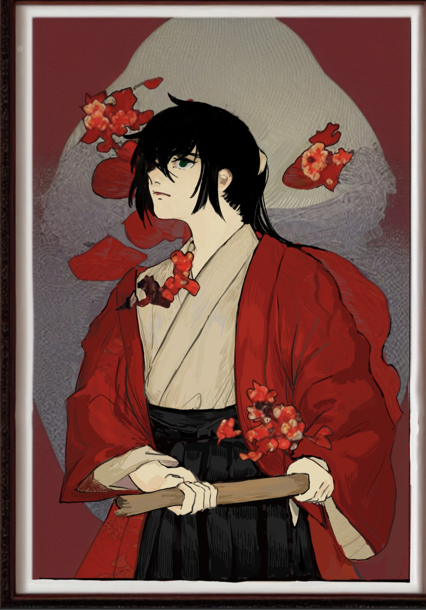 Safebooru - 1boy abstract background ashashio bishounen black hair ...